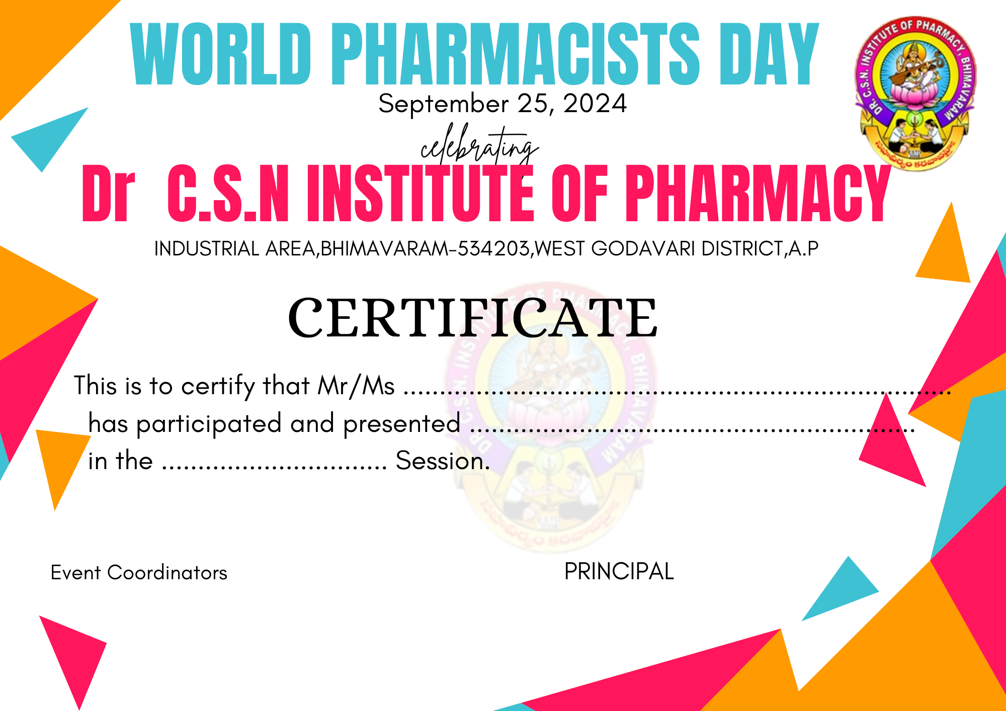 Dr CSN INSTITUTE OF PHARMACY,BHIMAVARAM
